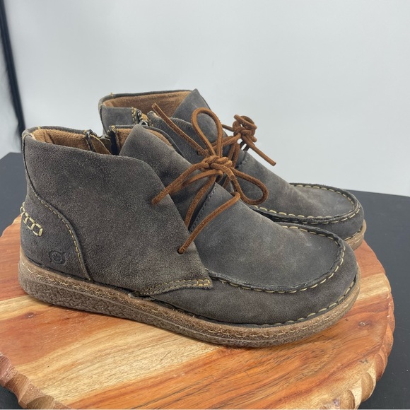 Born | Shoes | Born Analia Moc Toe Chukka Ankle Boot In Dark Gray ...